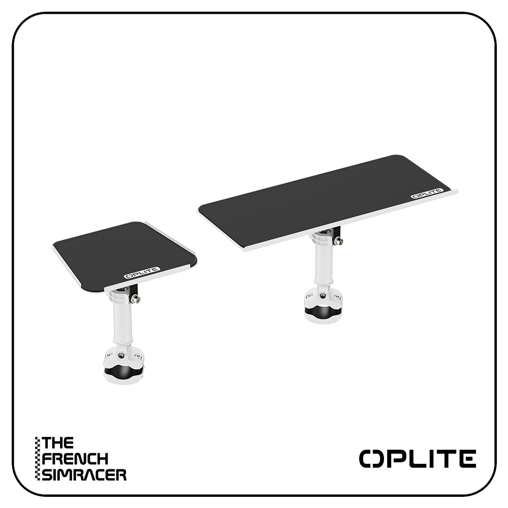 OPLITE R8 Keyboard & Mouse Tray White | The French Simracer